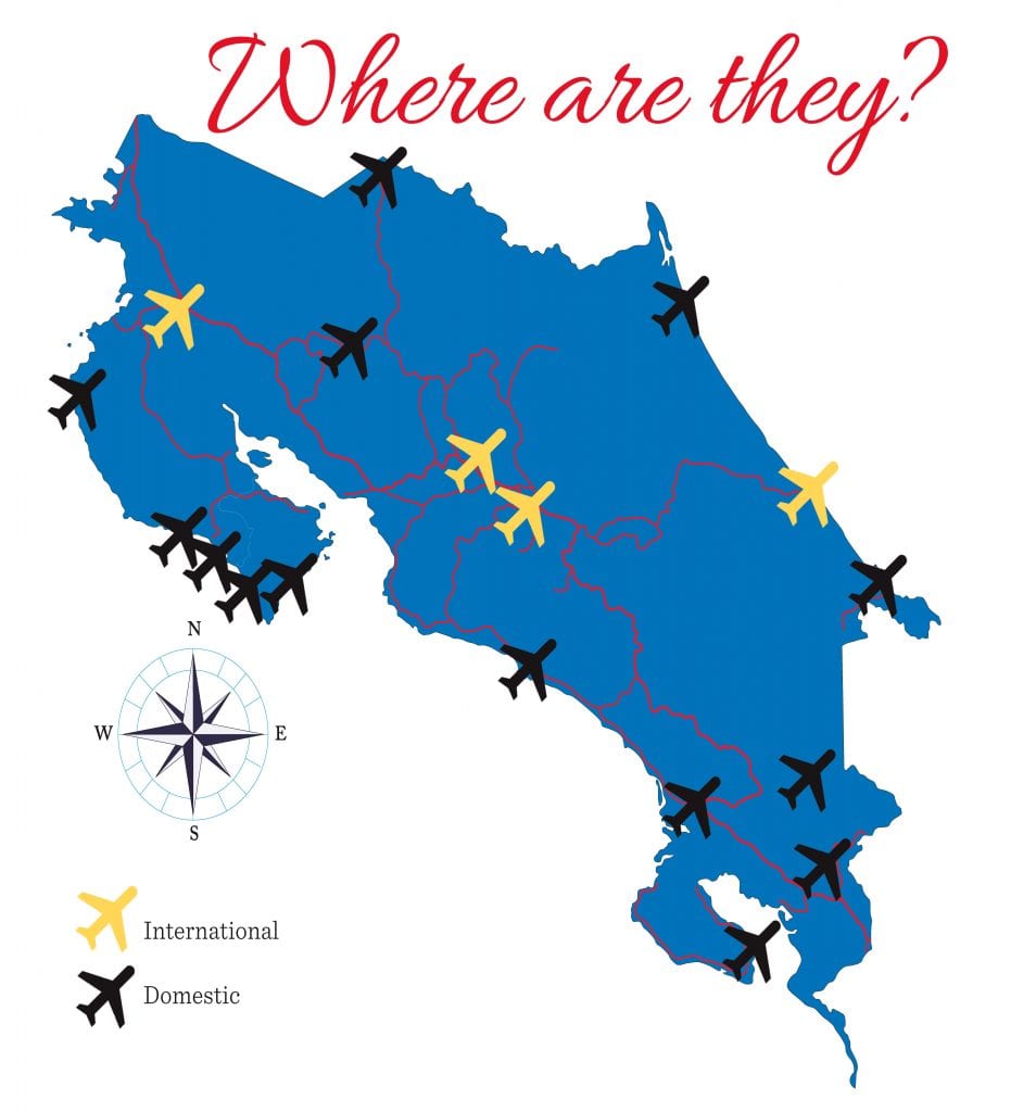 Costa Rica Airports Map at Kristi Earl blog